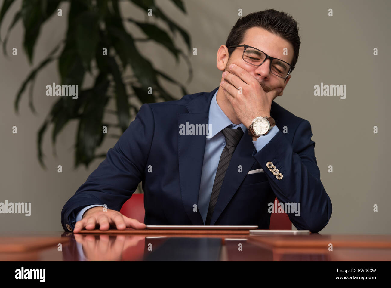 Young Business Man With Problems And Stress In The Office Stock Photo ...