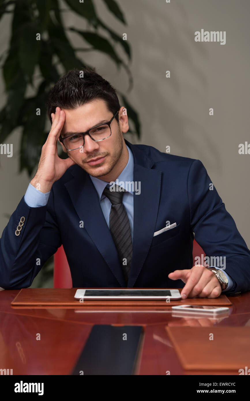Young Business Man With Problems And Stress In The Office Stock Photo ...