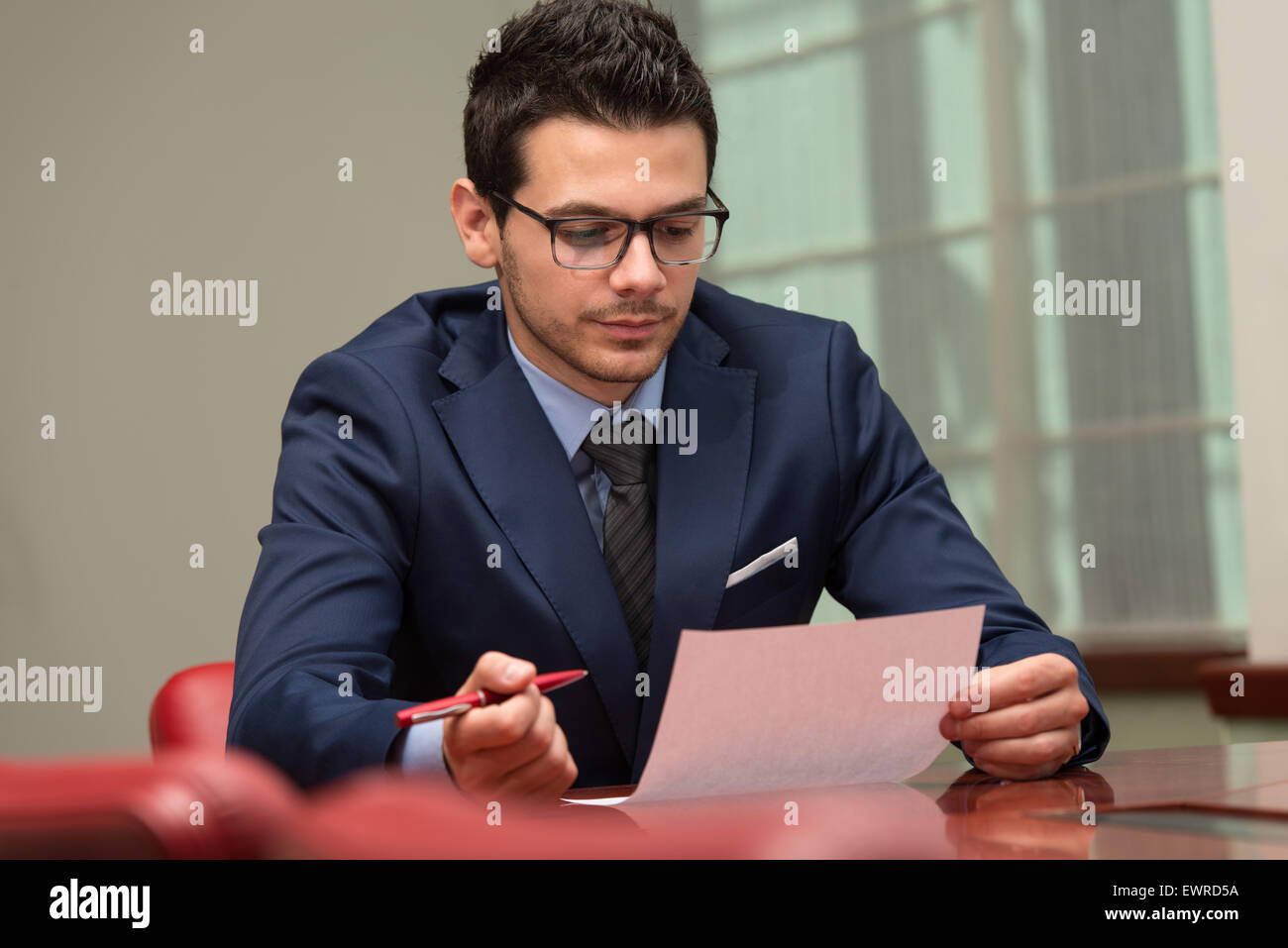 Businessman Writing A Letter - Notes Or Correspondence Or Signing A ...