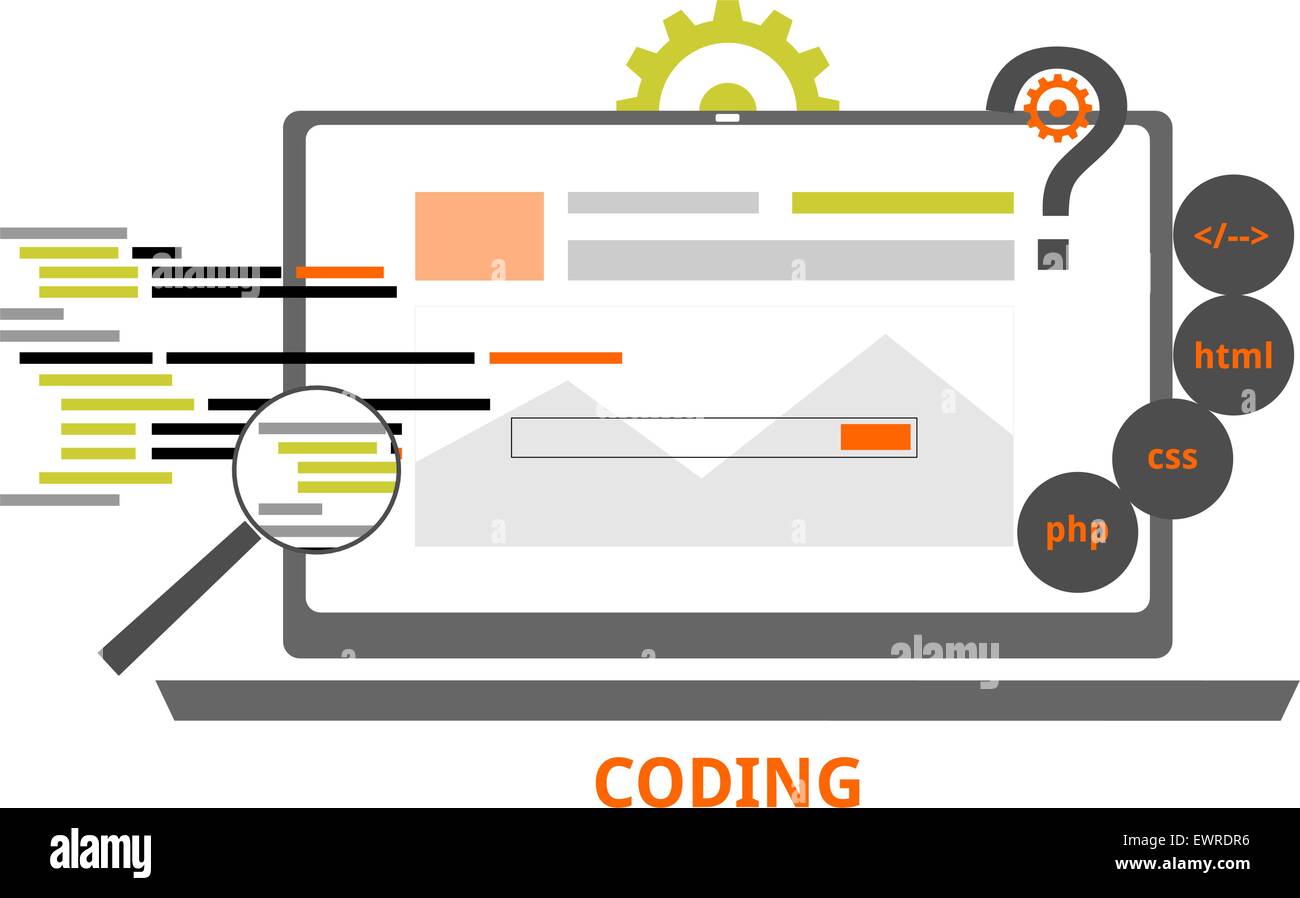 An illustration showing a coding concept Stock Vector Image & Art - Alamy