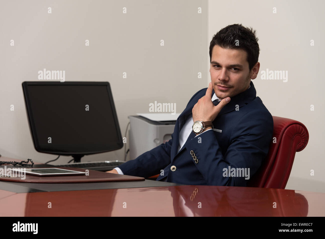 Portrait Of Handsome Confident Young Businessman Standing Arms Crossed Stock Photo - Alamy