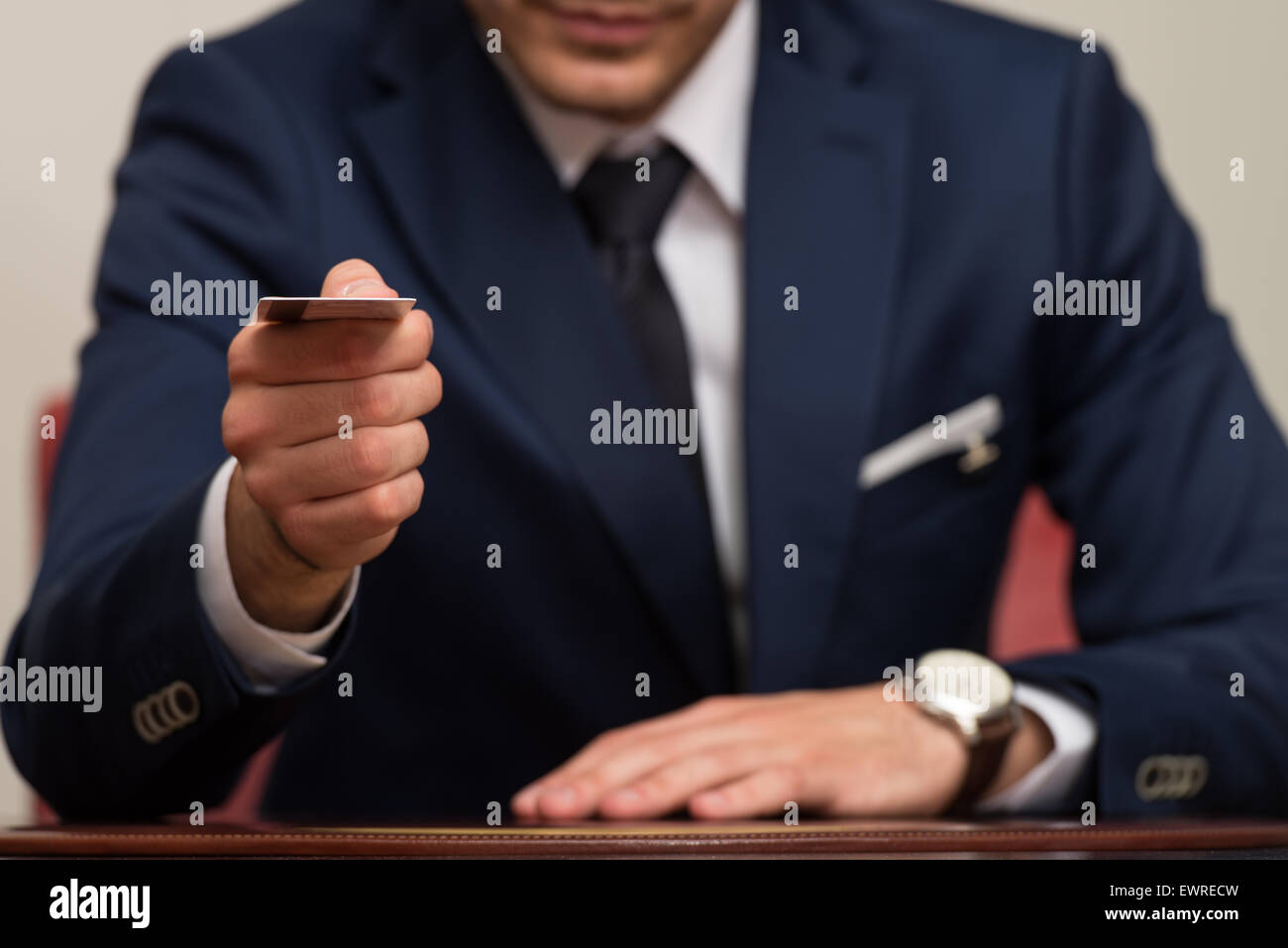 Business card man suit hi-res stock photography and images - Alamy