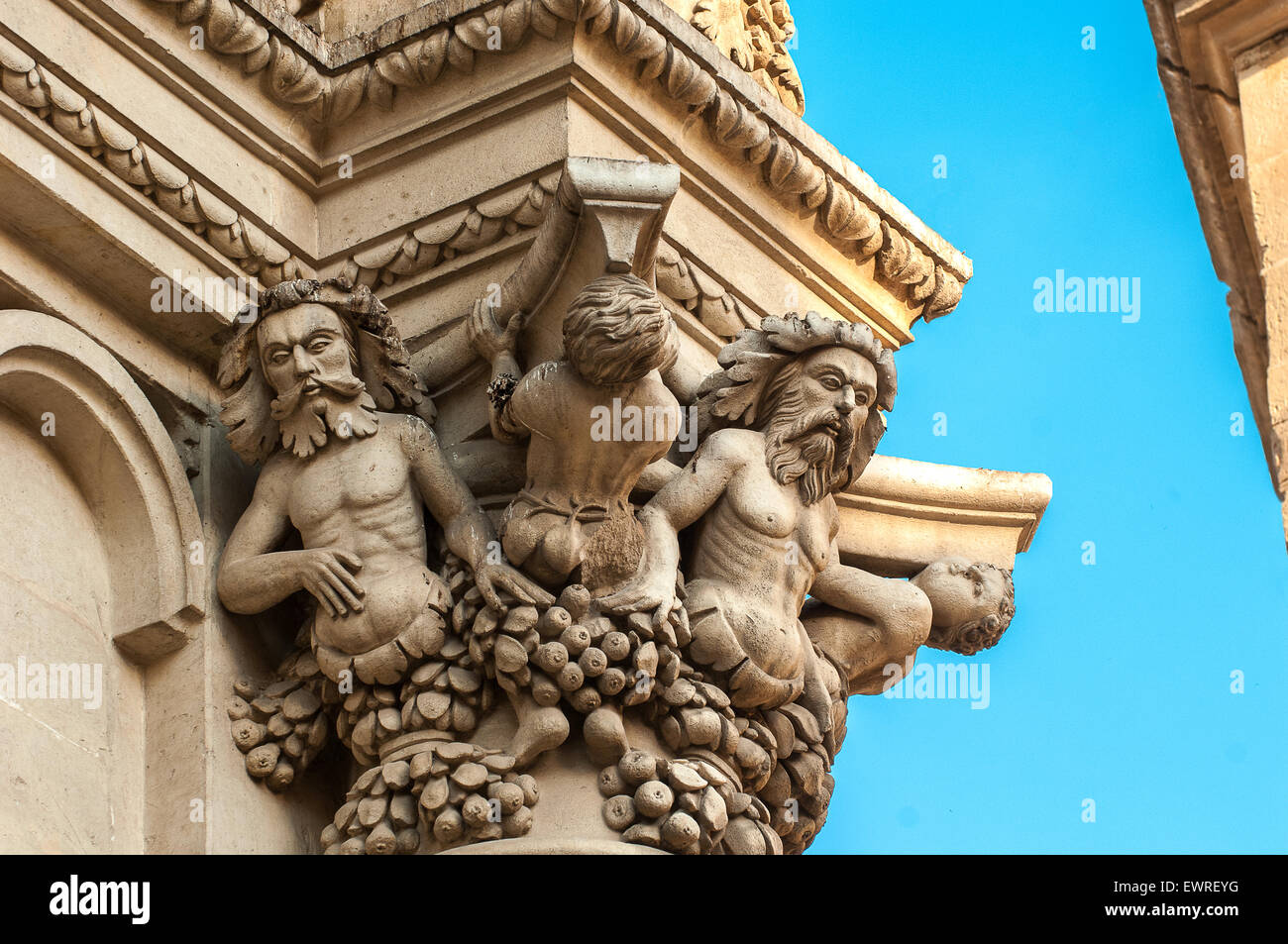 Italy Salento Lecce Baroque Church of Santa Croce -details of the ...