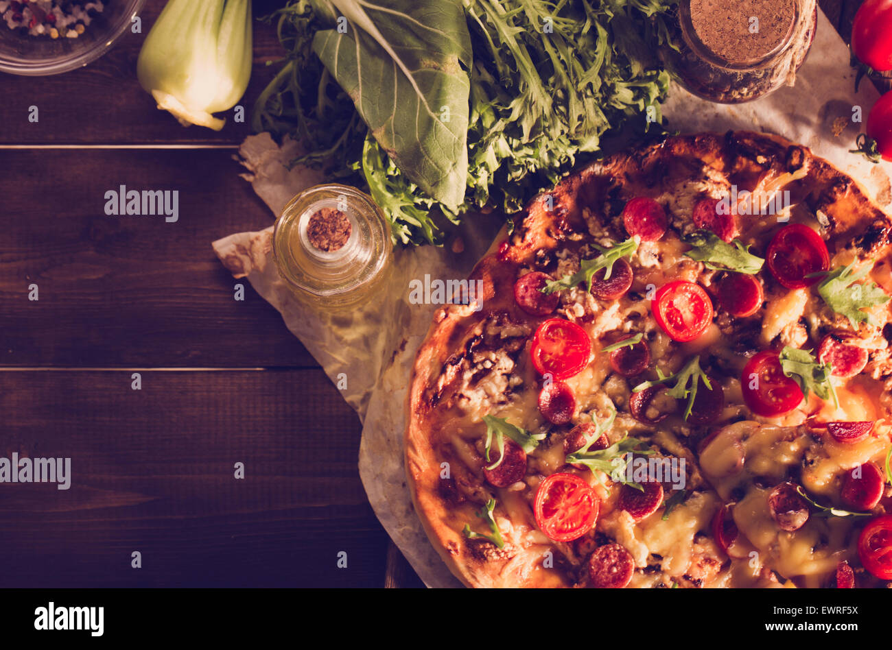 Homemade classic pizza Stock Photo - Alamy