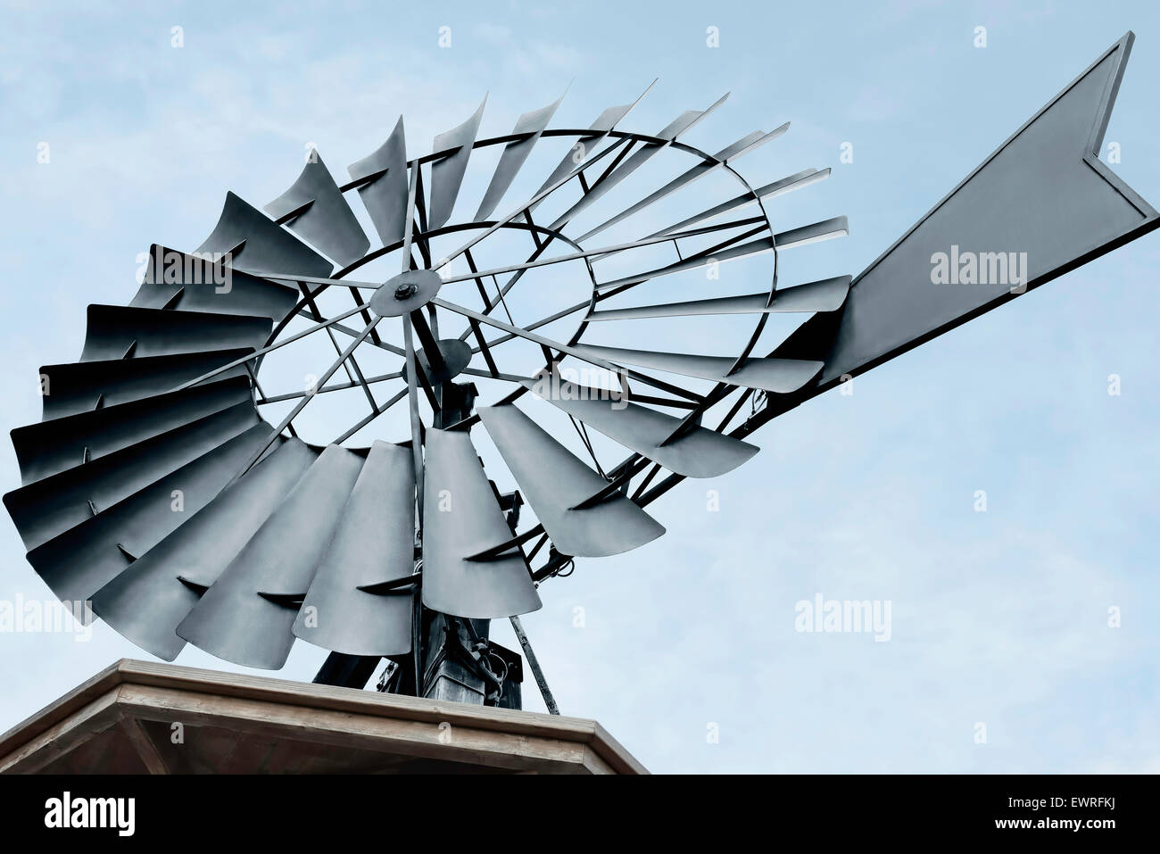 Close up of a of a water pumping windmill. Environment concept Stock ...