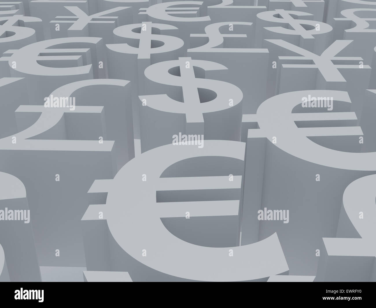 Currency symbols. 3d illustration. High resolution image. Symbols white ...