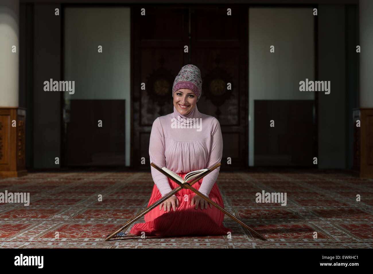 Muslim Woman Reading Holy Islamic Book Koran Stock Photo - Alamy