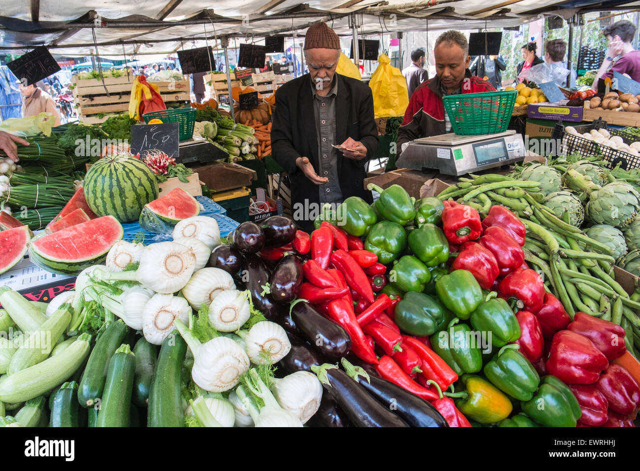 Paris,France,Marché, Aligre,fruit,market,outdoor,Paris,stall,French ...