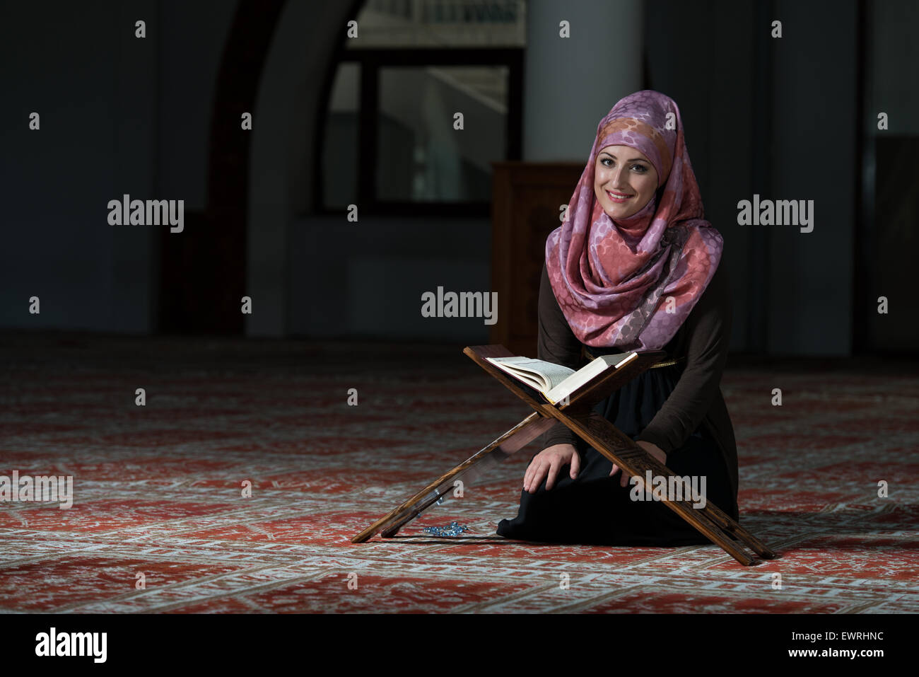 Muslim Woman Reading Holy Islamic Book Koran Stock Photo - Alamy