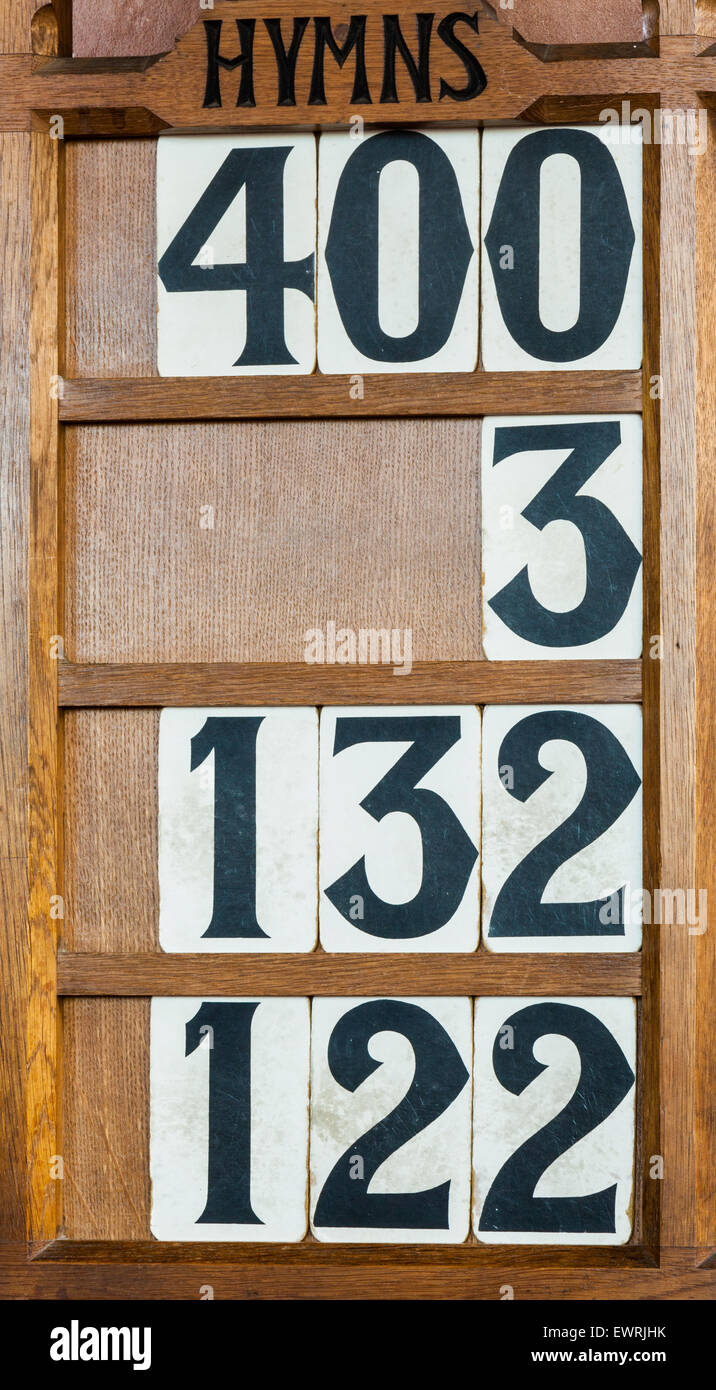 Hymn numbers in St Andrew's Church, Weston Park, Weston under Lizard ...