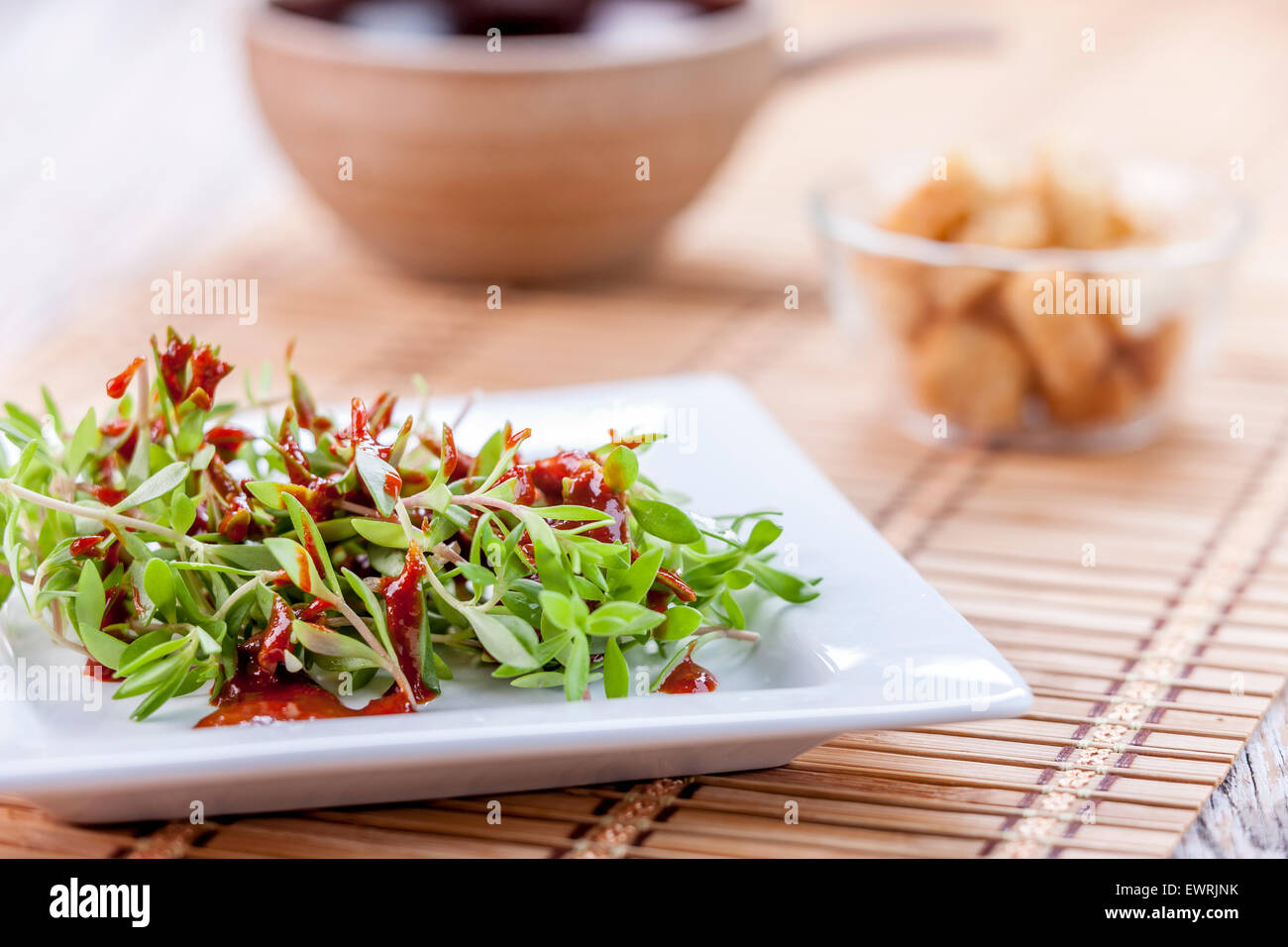 Edible sedum salad Stock Photo - Alamy