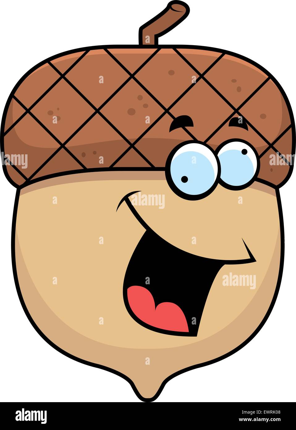 A happy cartoon acorn with a crazy expression Stock Vector Image & Art ...