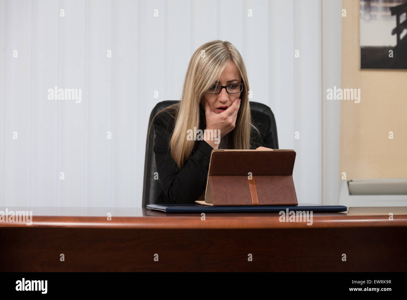 Young Business Woman With Problems And Stress In The Office Stock Photo ...