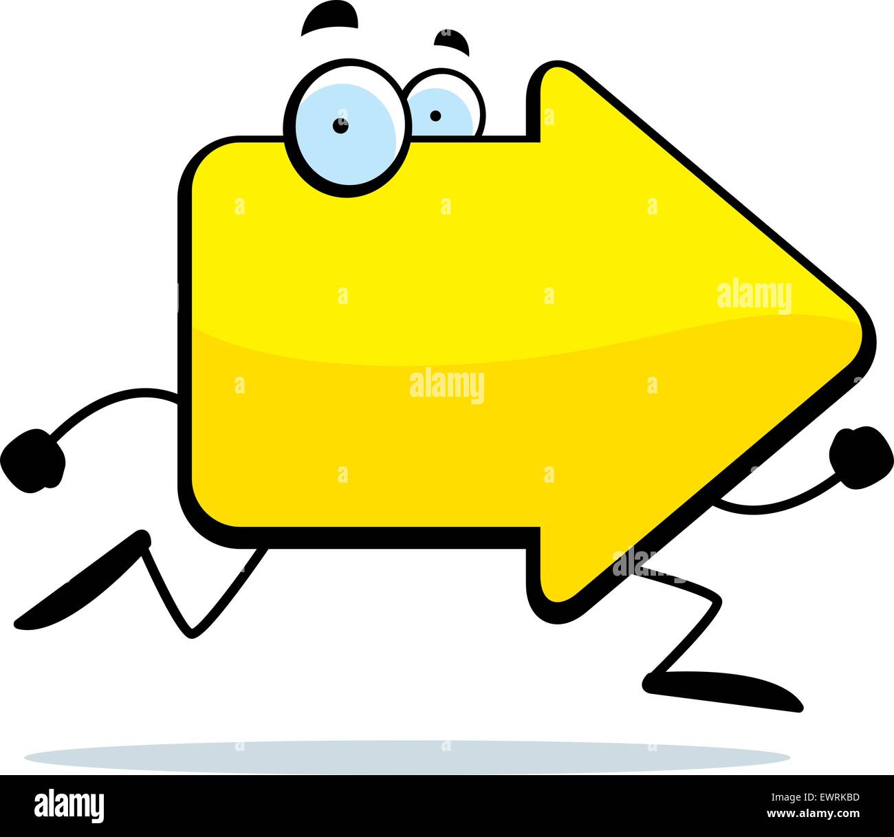 A cartoon yellow arrow with eyes running Stock Vector Image & Art - Alamy