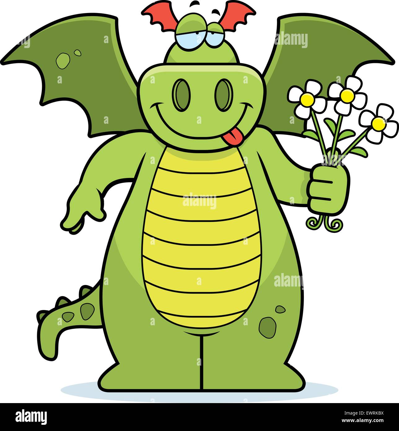 Cartoon illustration dragon smiling Stock Vector Images - Alamy