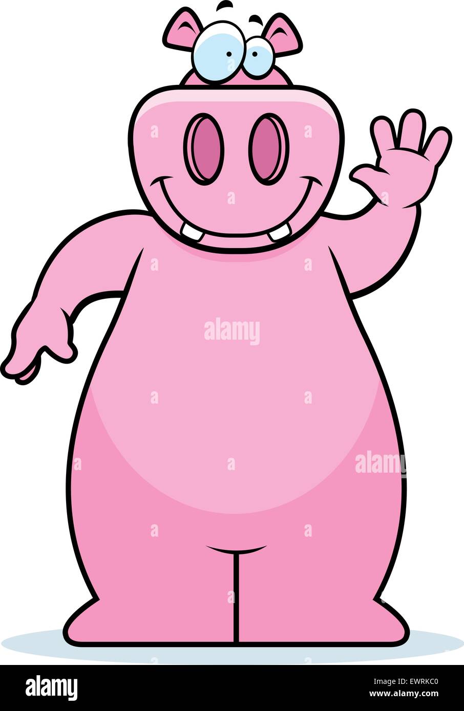 Happy cartoon hippo waving smiling hi-res stock photography and images ...