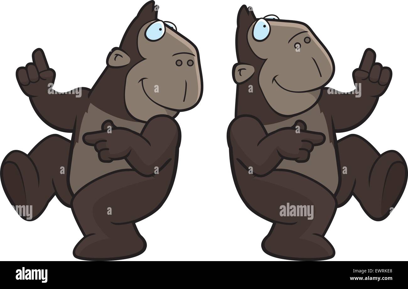 A happy cartoon ape dancing and smiling Stock Vector Image & Art - Alamy