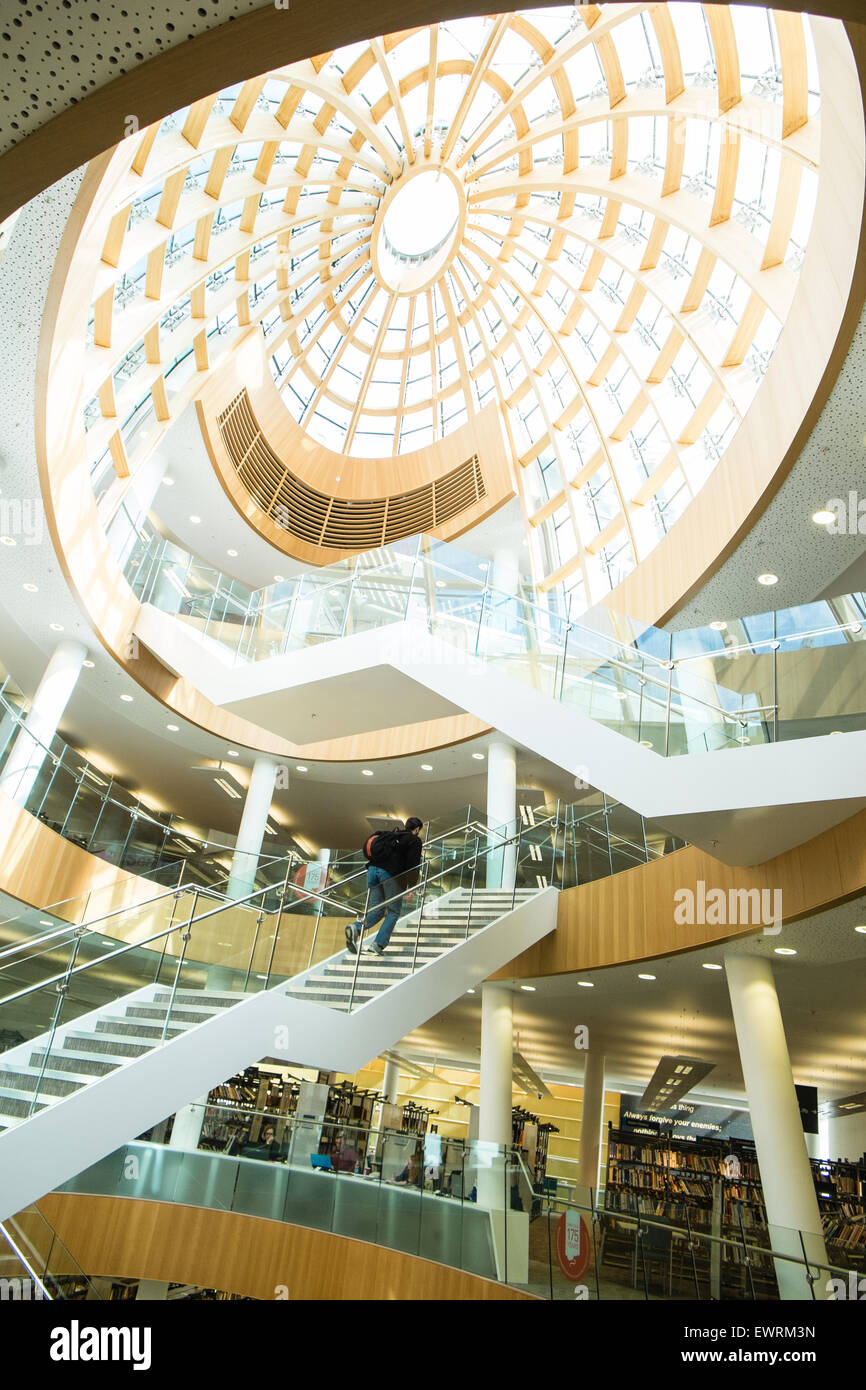 Glass dome roof of Award winning Central Library,Liverpool Stock Photo ...