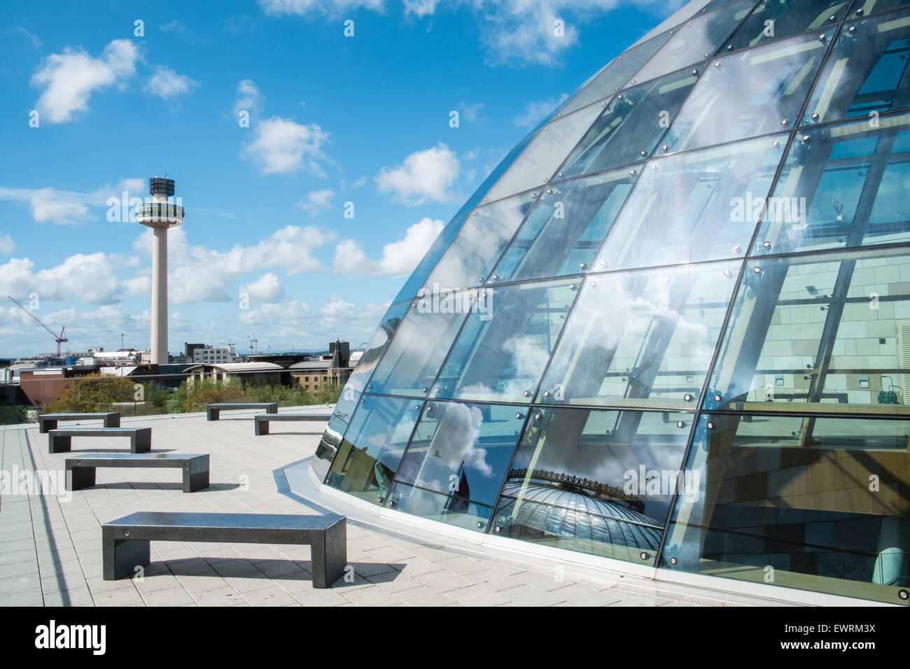 Roof top of Award winning Central Library,Liverpool Stock Photo - Alamy