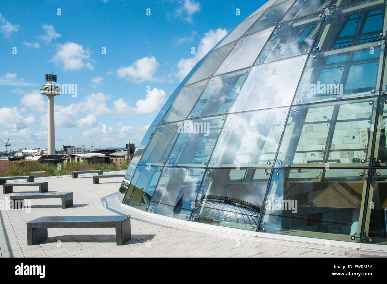 Roof top of Award winning Central Library,Liverpool Stock Photo - Alamy