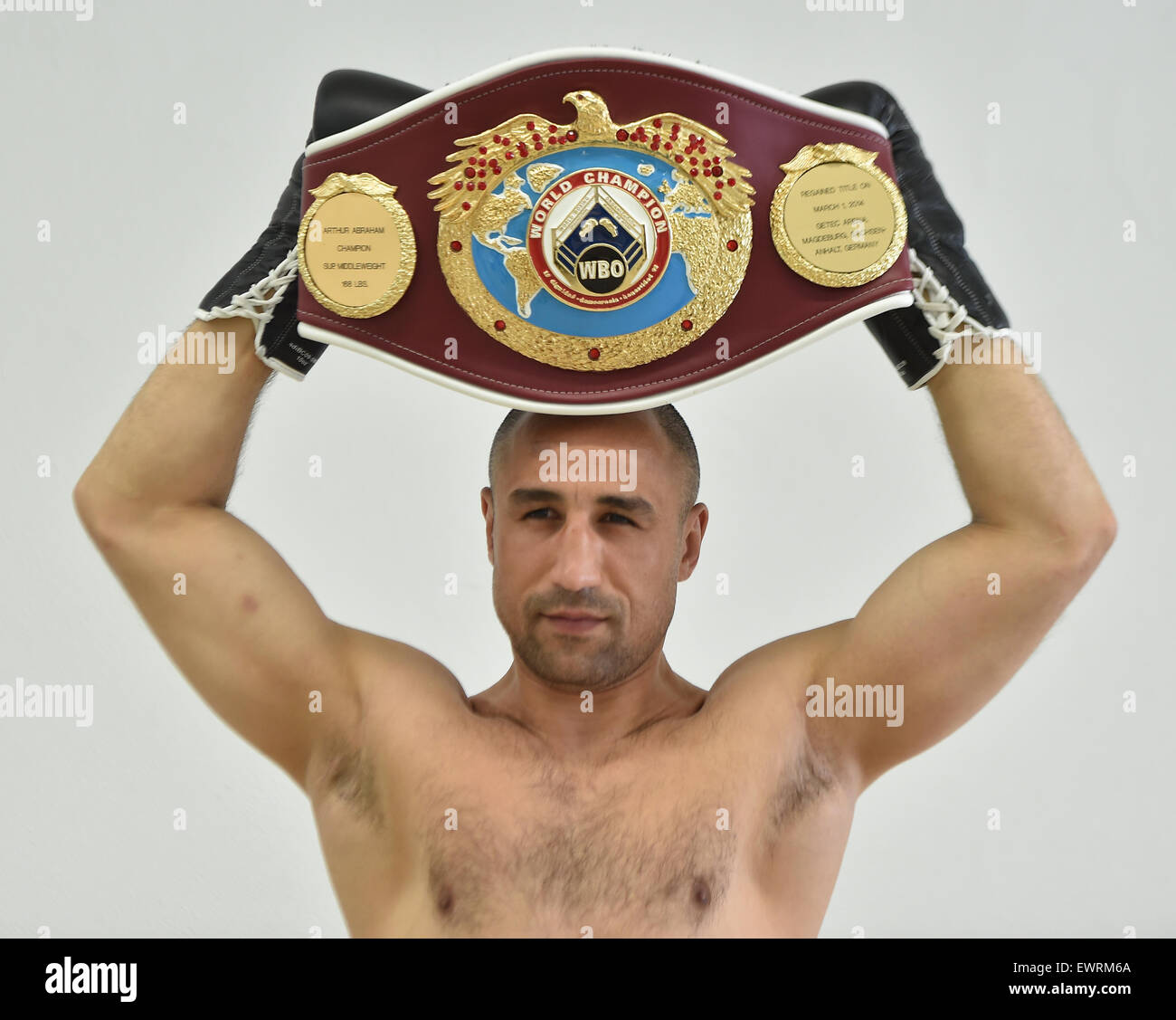 Arthur Abraham poses with his champions belt in Kienbaum, Germany, 30 ...
