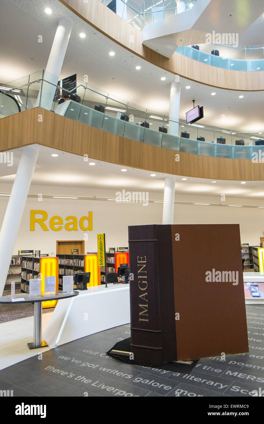 Imagine book at Award winning Central Library,Liverpool Stock Photo - Alamy