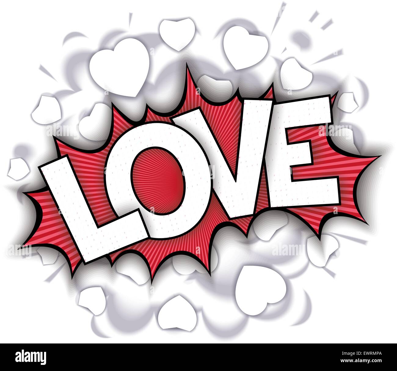 The Word Love In Bubble Letters