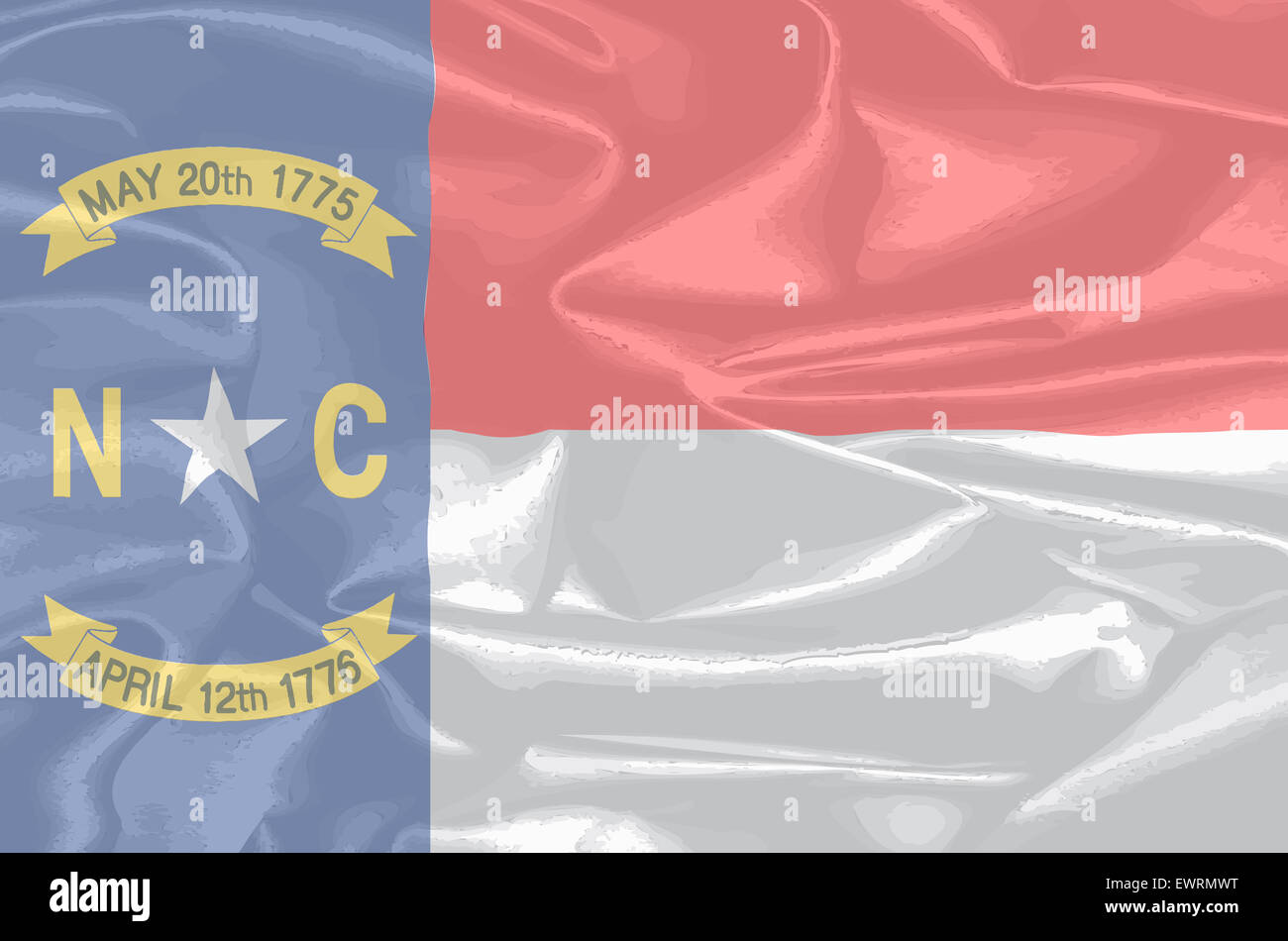 The North Carolina State Flag in red white and blue Stock Photo - Alamy