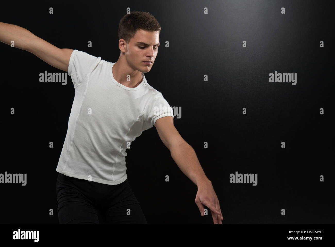 Handsome Male Ballet Dancer On A Black Background Stock Photo - Alamy