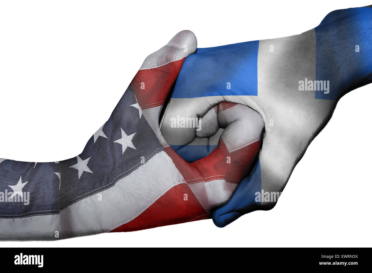 Diplomatic handshake flags hi-res stock photography and images - Alamy