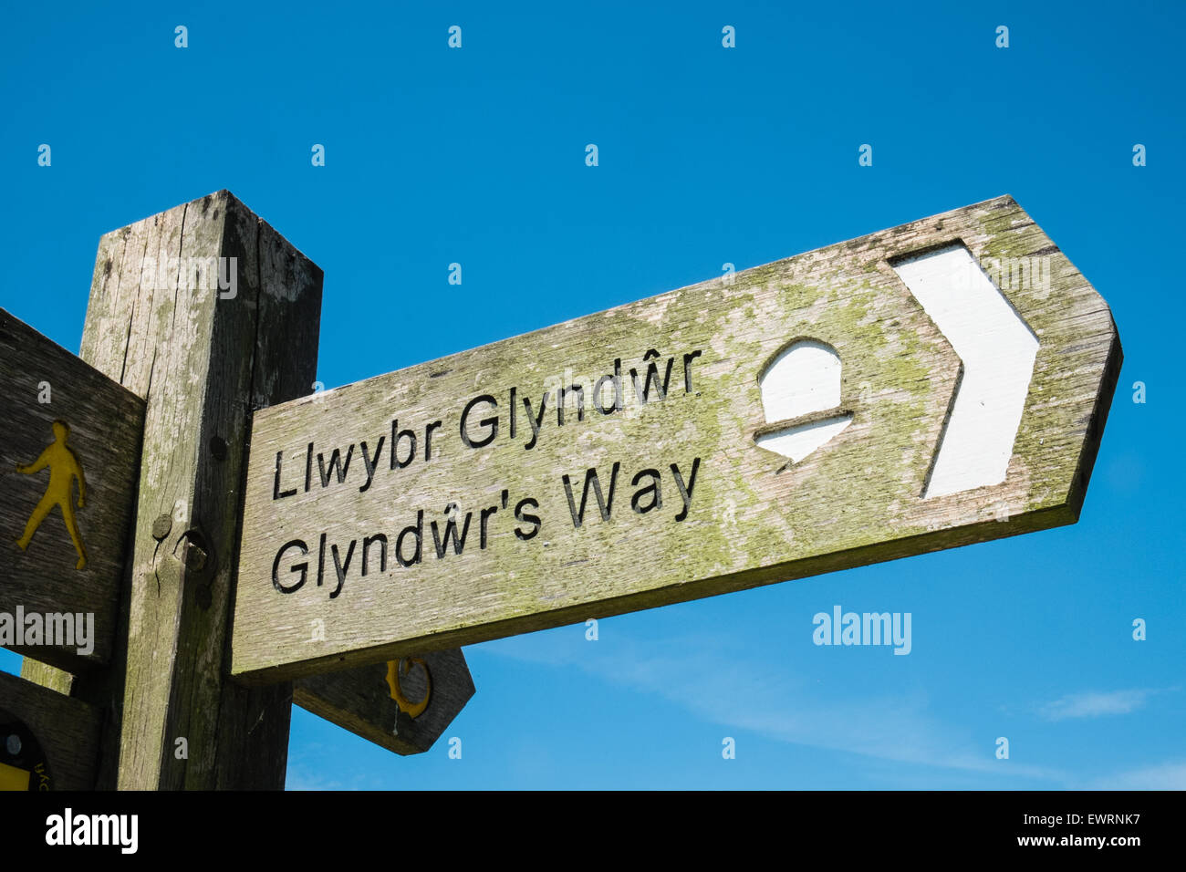 National Trail acorn signpost Machynlleth,Powys,Wales,U.K Stock Photo ...