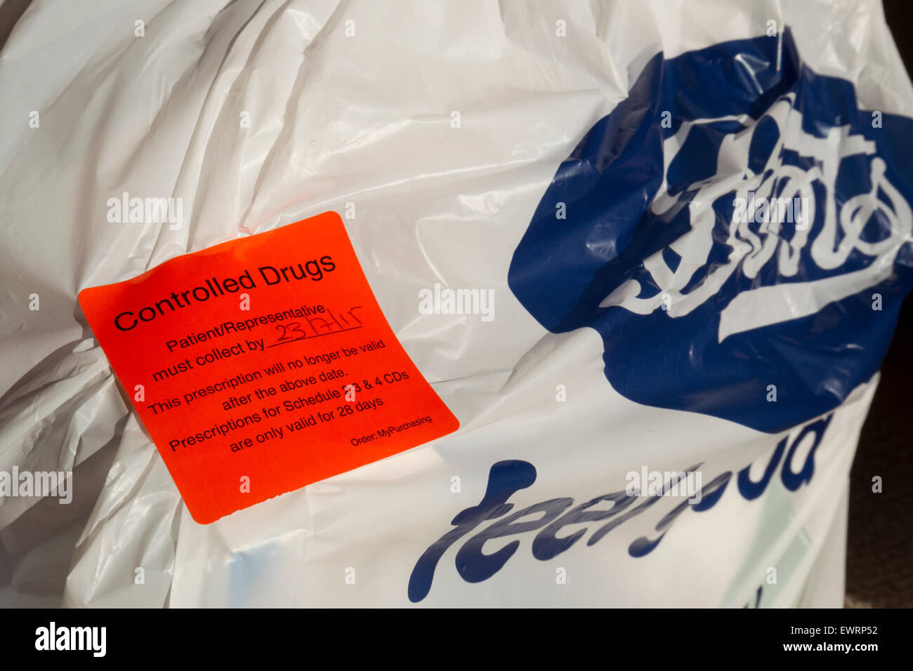 Controlled drugs prescription from Boots chemist Stock Photo - Alamy