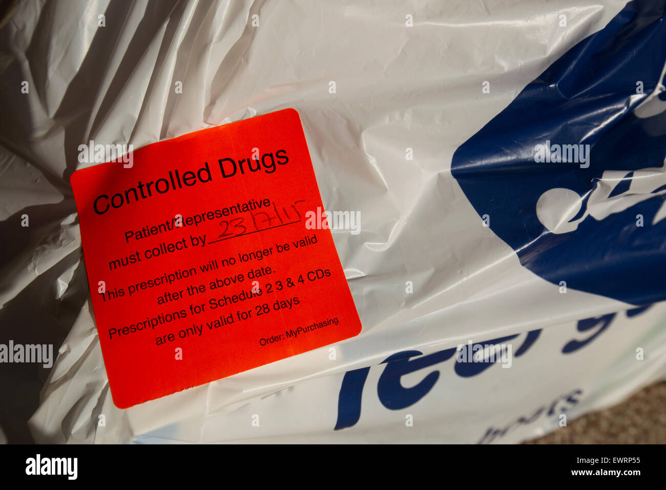 Controlled drugs prescription from Boots chemist Stock Photo - Alamy