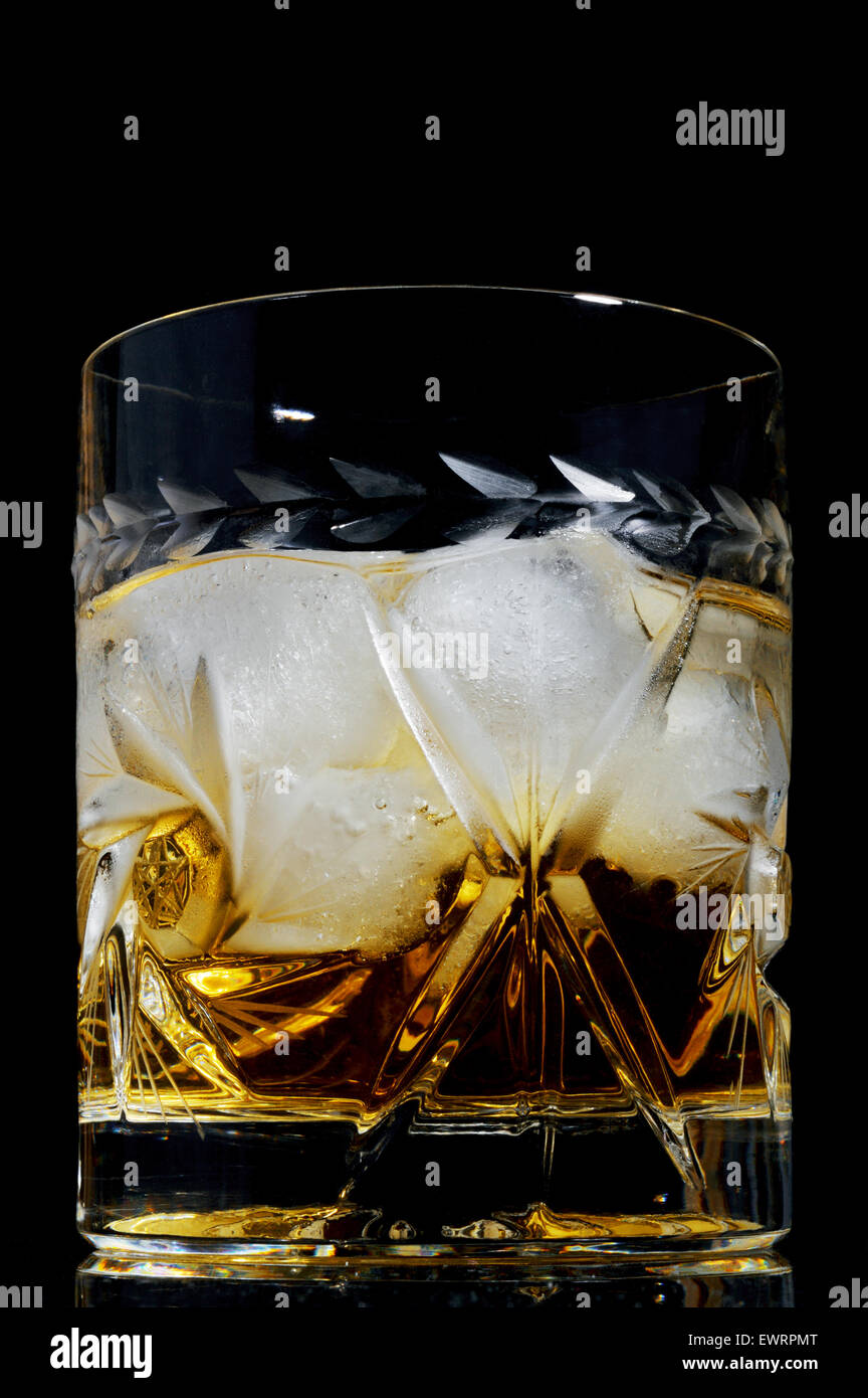 Whiskey on the rocks Stock Photo - Alamy