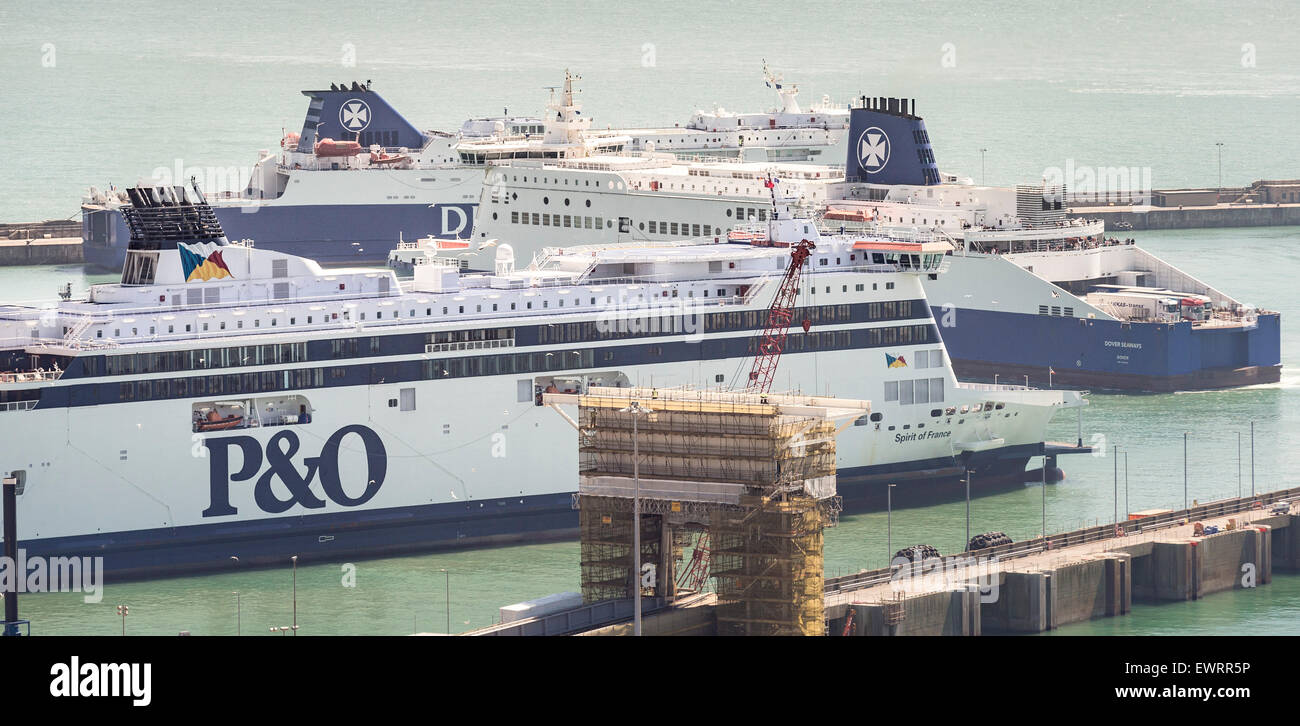 P&O and DFDS Seaways Ferries docked in the port of Dover as striking ...