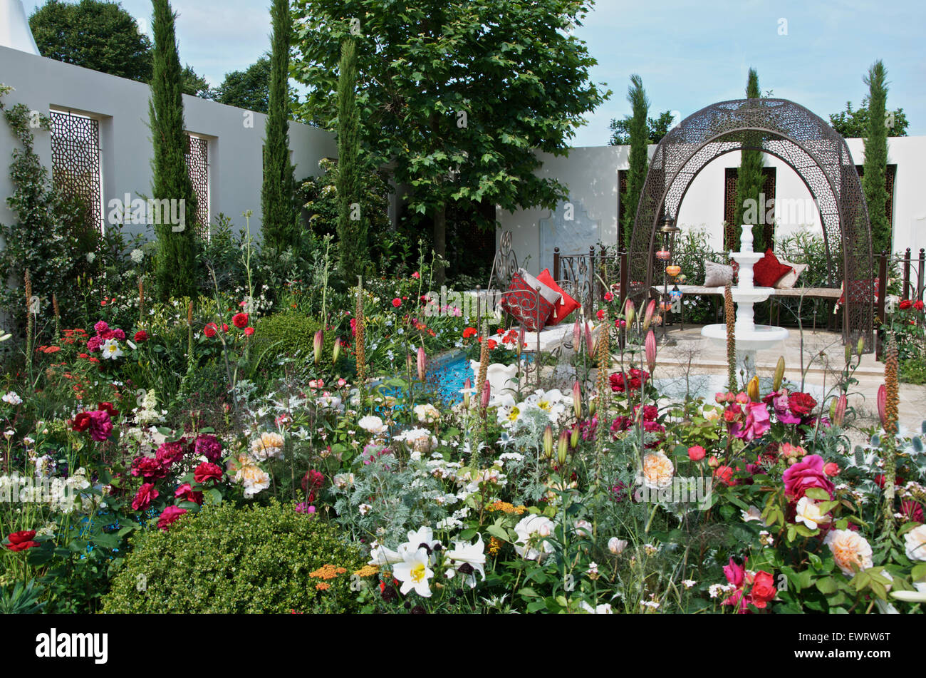 Garden of Paradise at RHS Hampton Court Palace Flower Show 2015 Stock ...