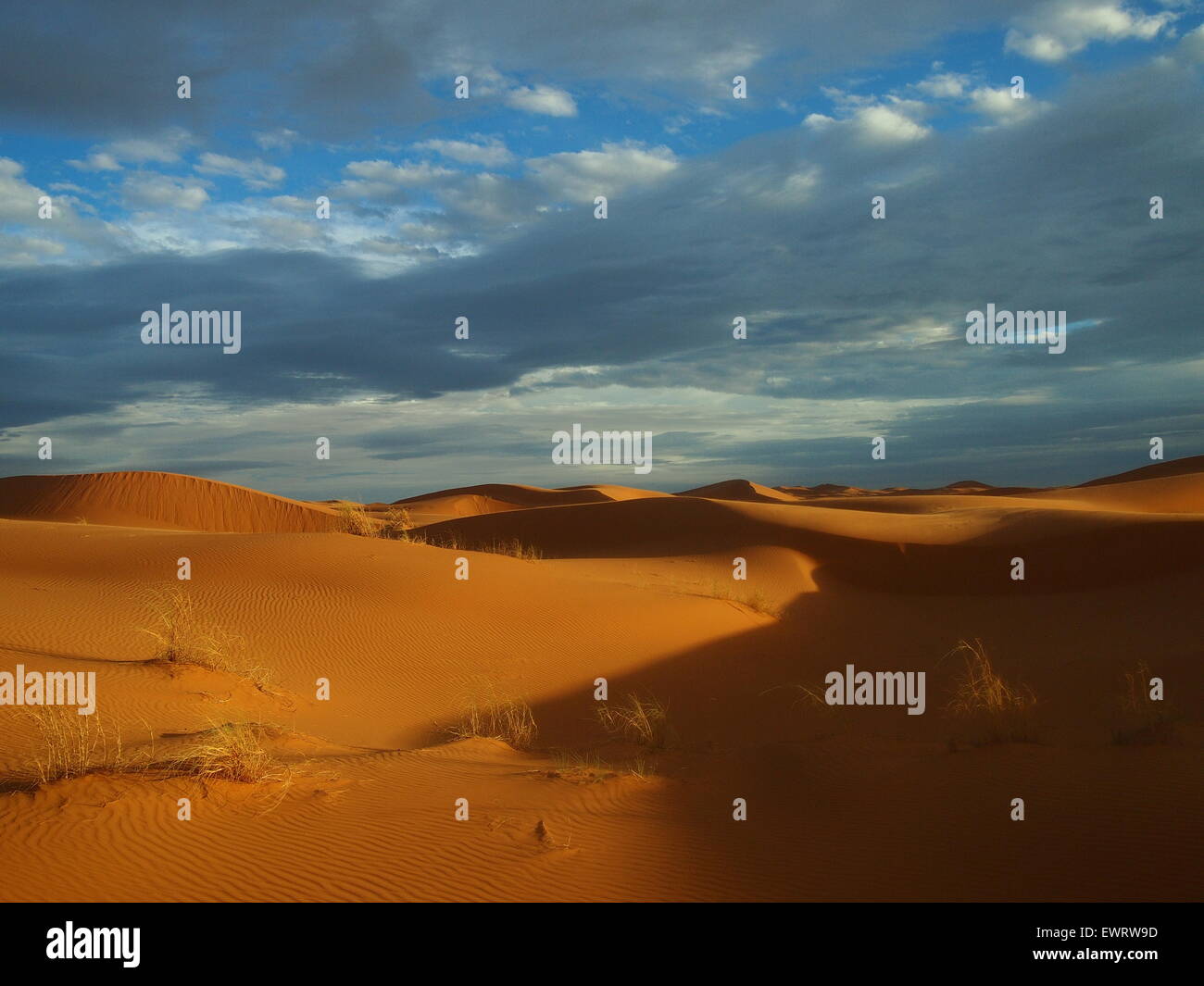 Sun and Clouds over Sand Dunes in the Sahara Desert Stock Photo - Alamy