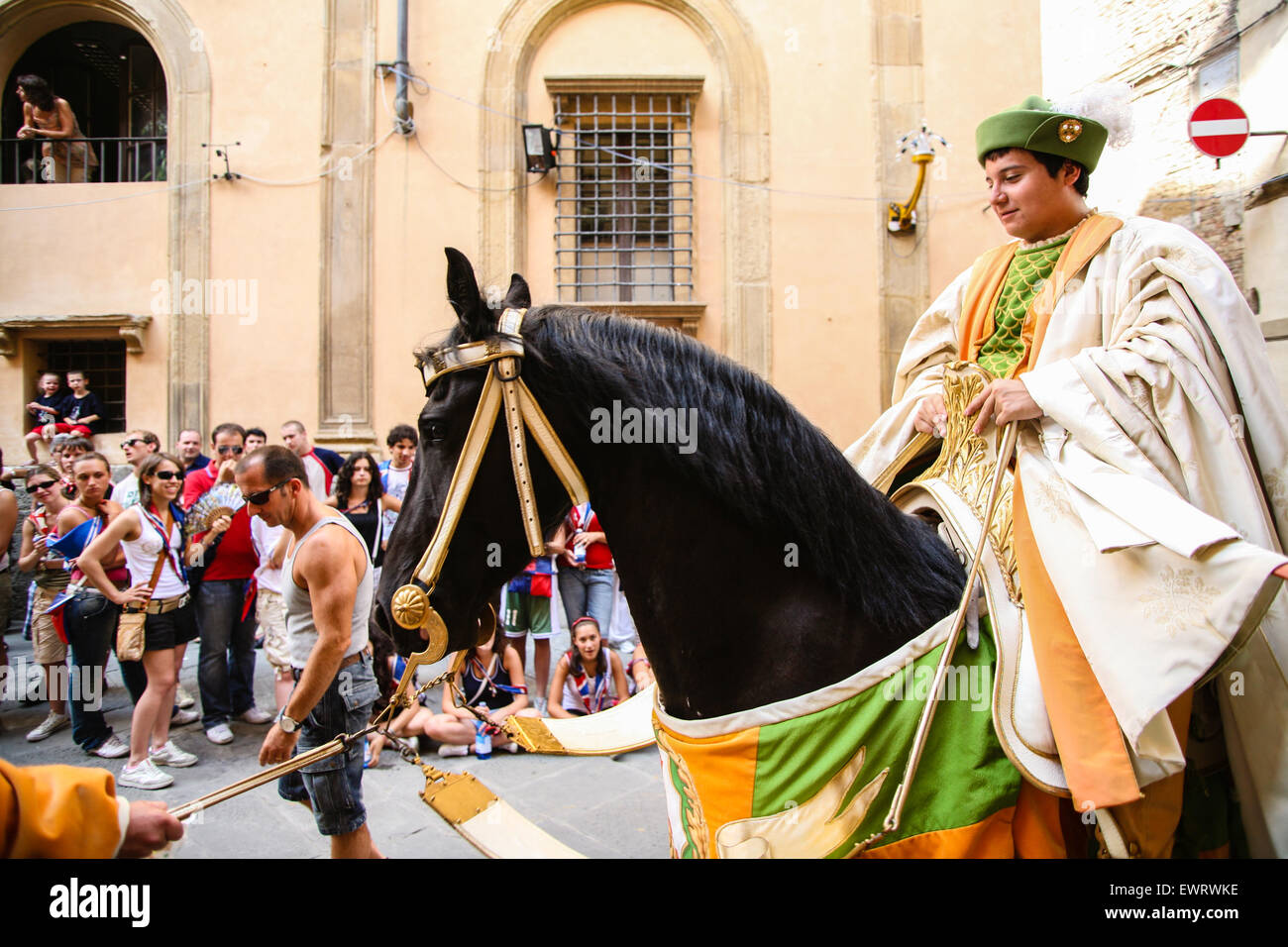 Flags Of The Contrade Of The Palio Of Siena Stock Photos & Flags Of The ...