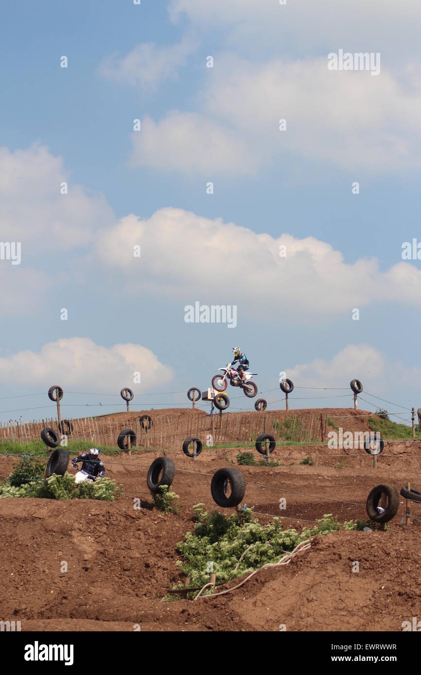 Action, motor cycles and motocross stunts and jumps Stock Photo - Alamy