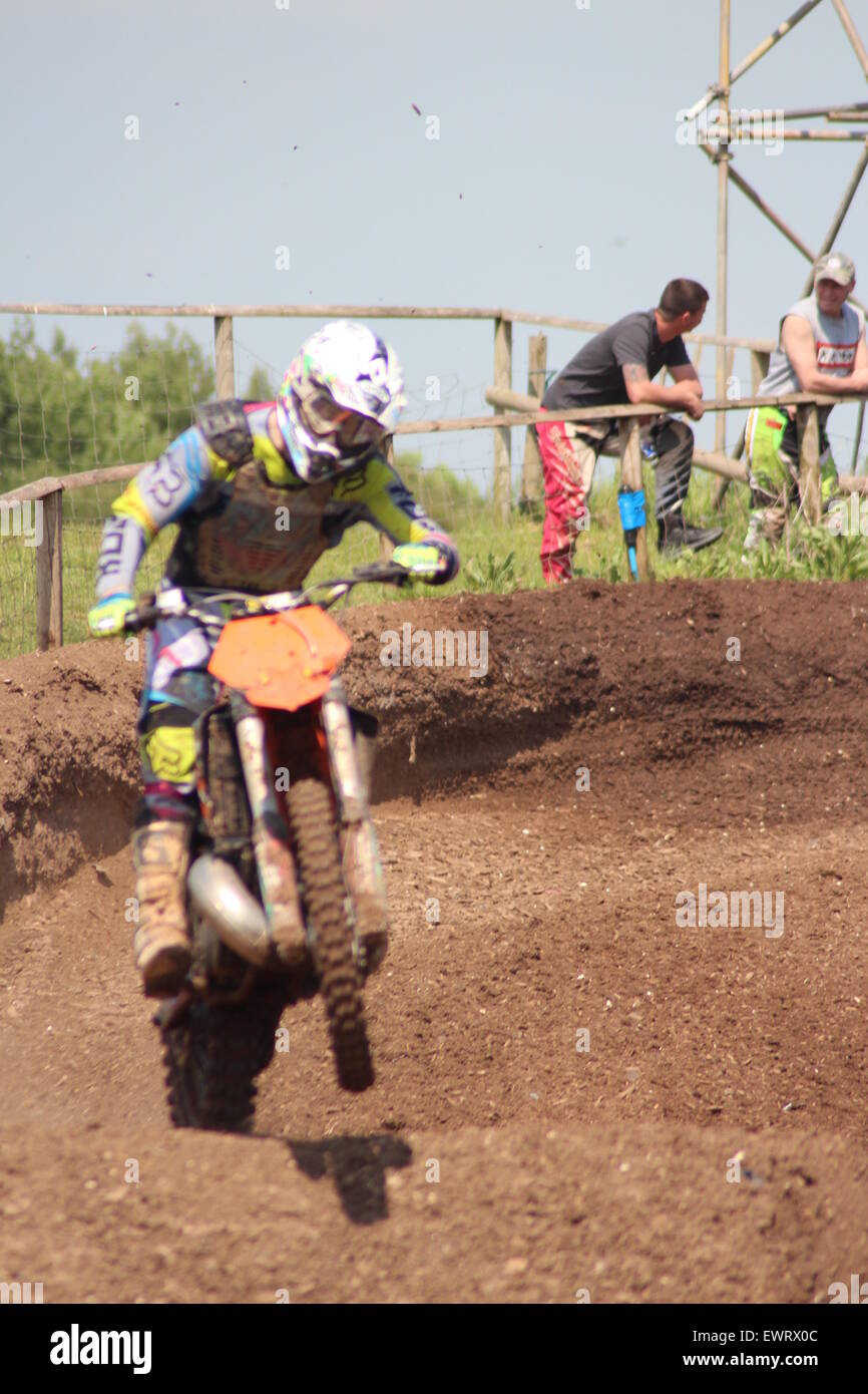 Action motorcycle, motocross, Speed and stunts leaping through the air ...