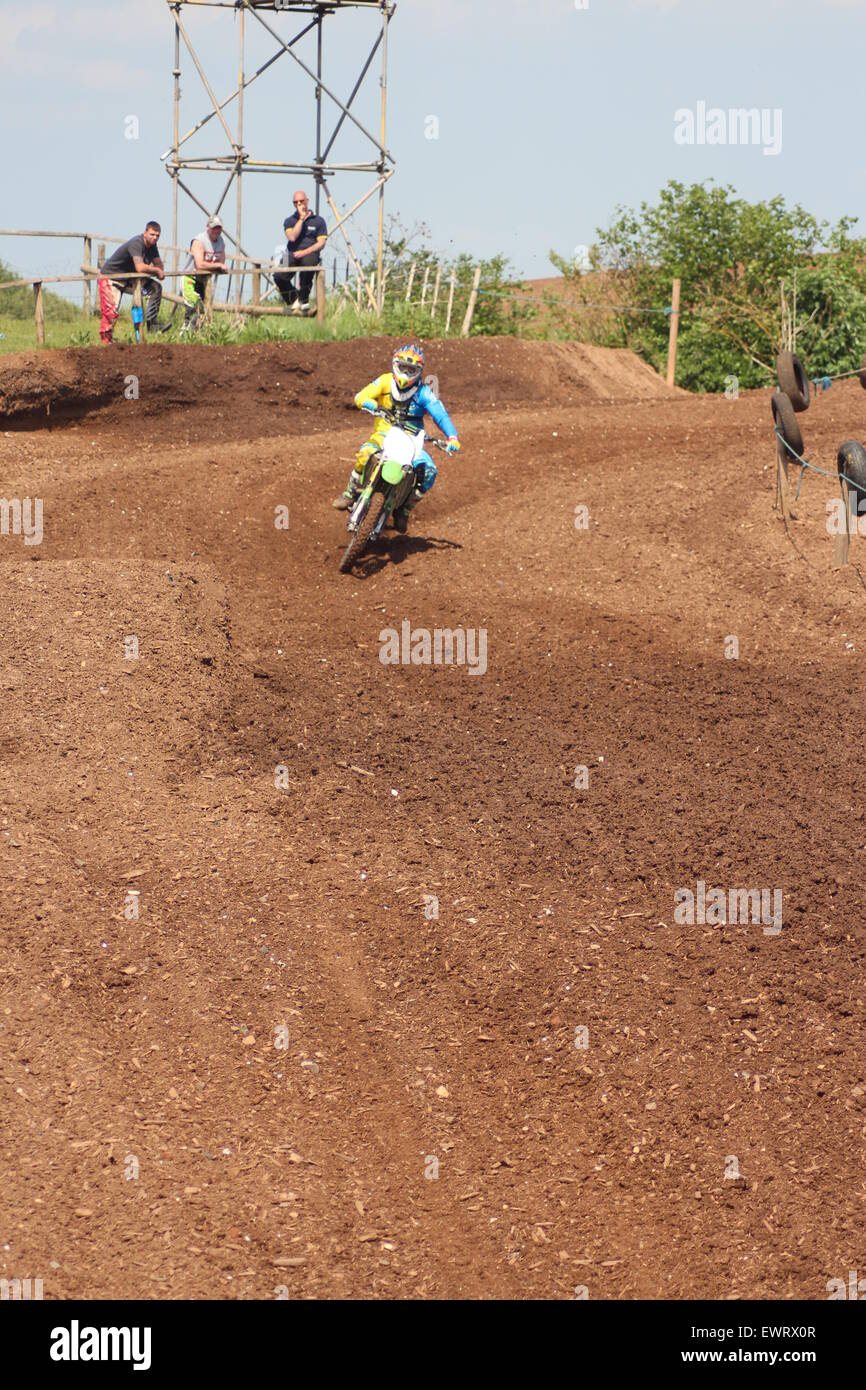 Action motorcycle, motocross, Speed and stunts leaping through the air ...