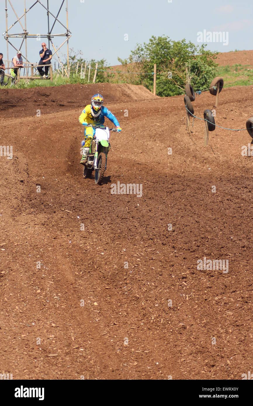 Action motorcycle, motocross, Speed and stunts leaping through the air ...