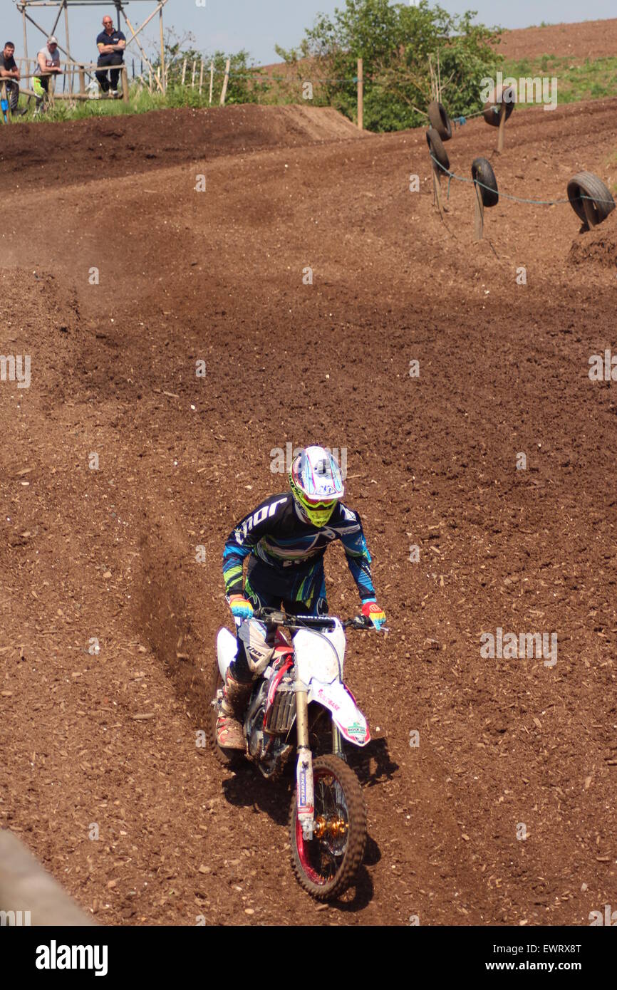 Action motorcycle, motocross, Speed and stunts leaping through the air ...