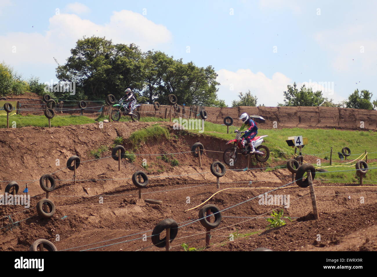 Action motorcycle, motocross, Speed and stunts leaping through the air ...