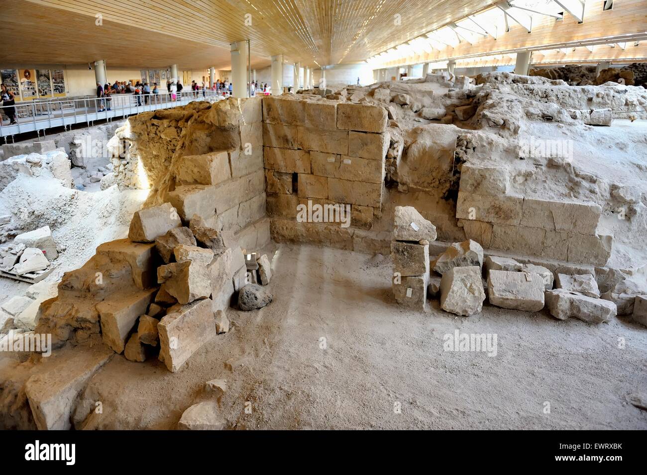 The prehistoric city of Akrotiri on the island of santorini, Greece ...