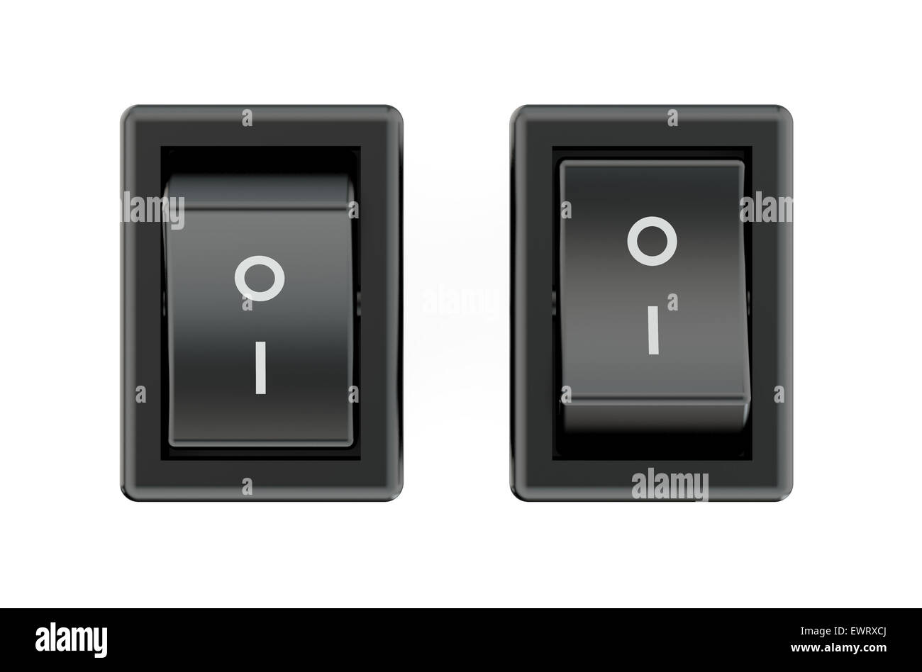 two black switches isolated on white background Stock Photo - Alamy