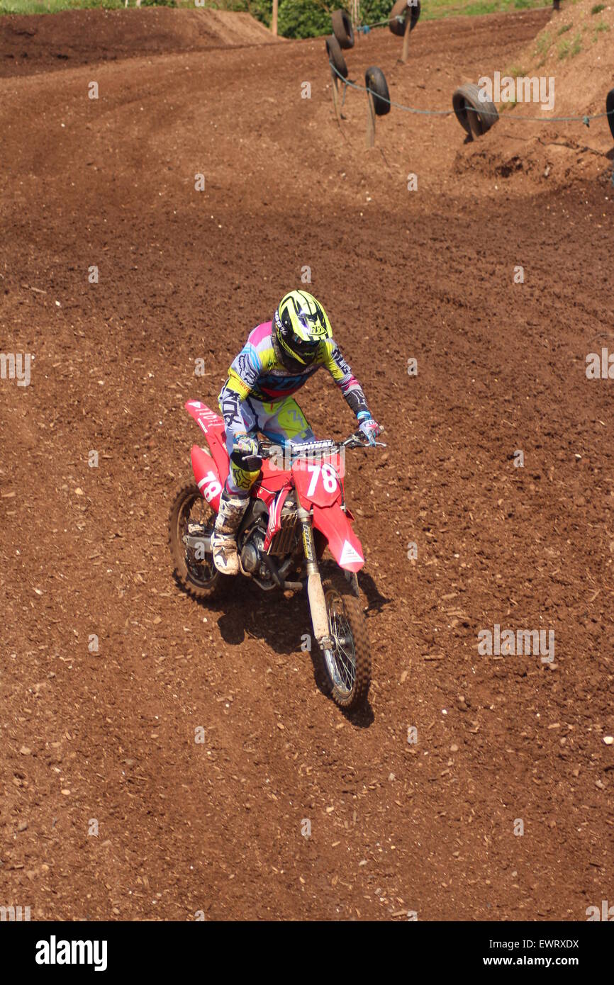 Action motorcycle, motocross, Speed and stunts leaping through the air ...