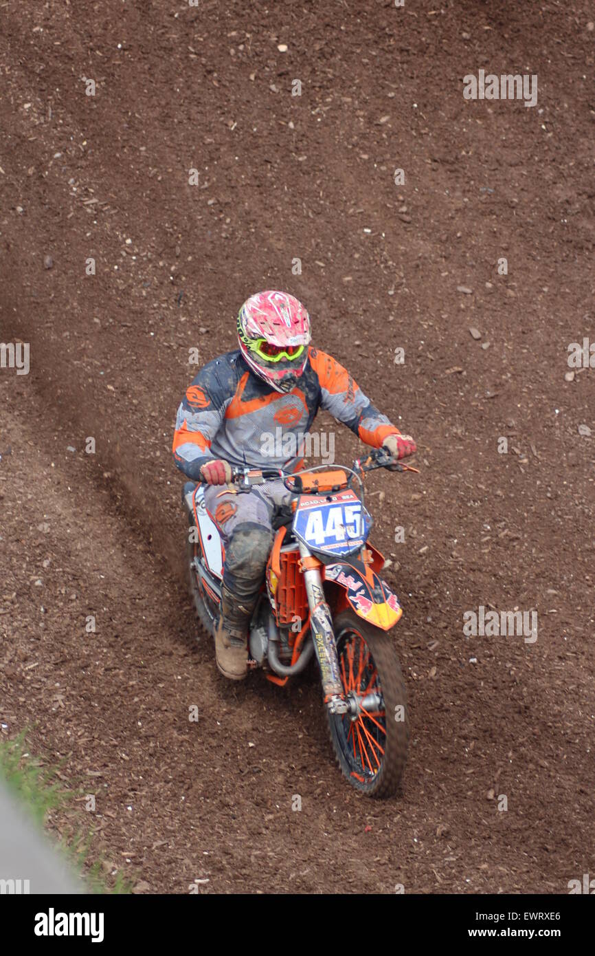 Action motorcycle, motocross, Speed and stunts leaping through the air ...