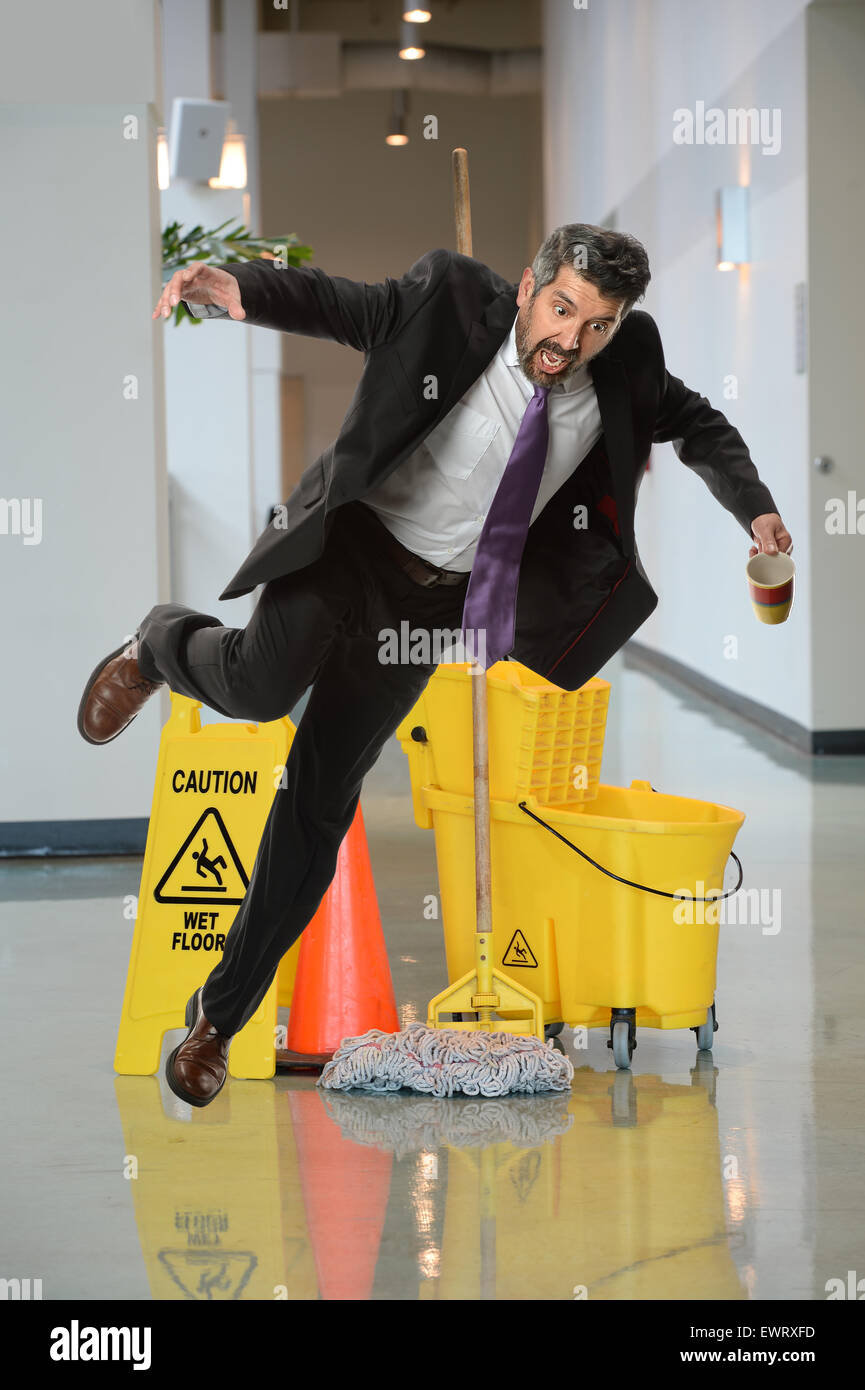 Wet floor slipping hi-res stock photography and images - Alamy