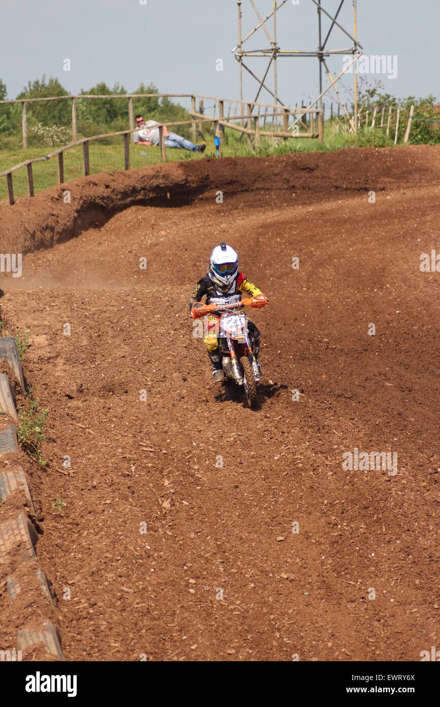 Action motorcycle, motocross, Speed and stunts leaping through the air ...